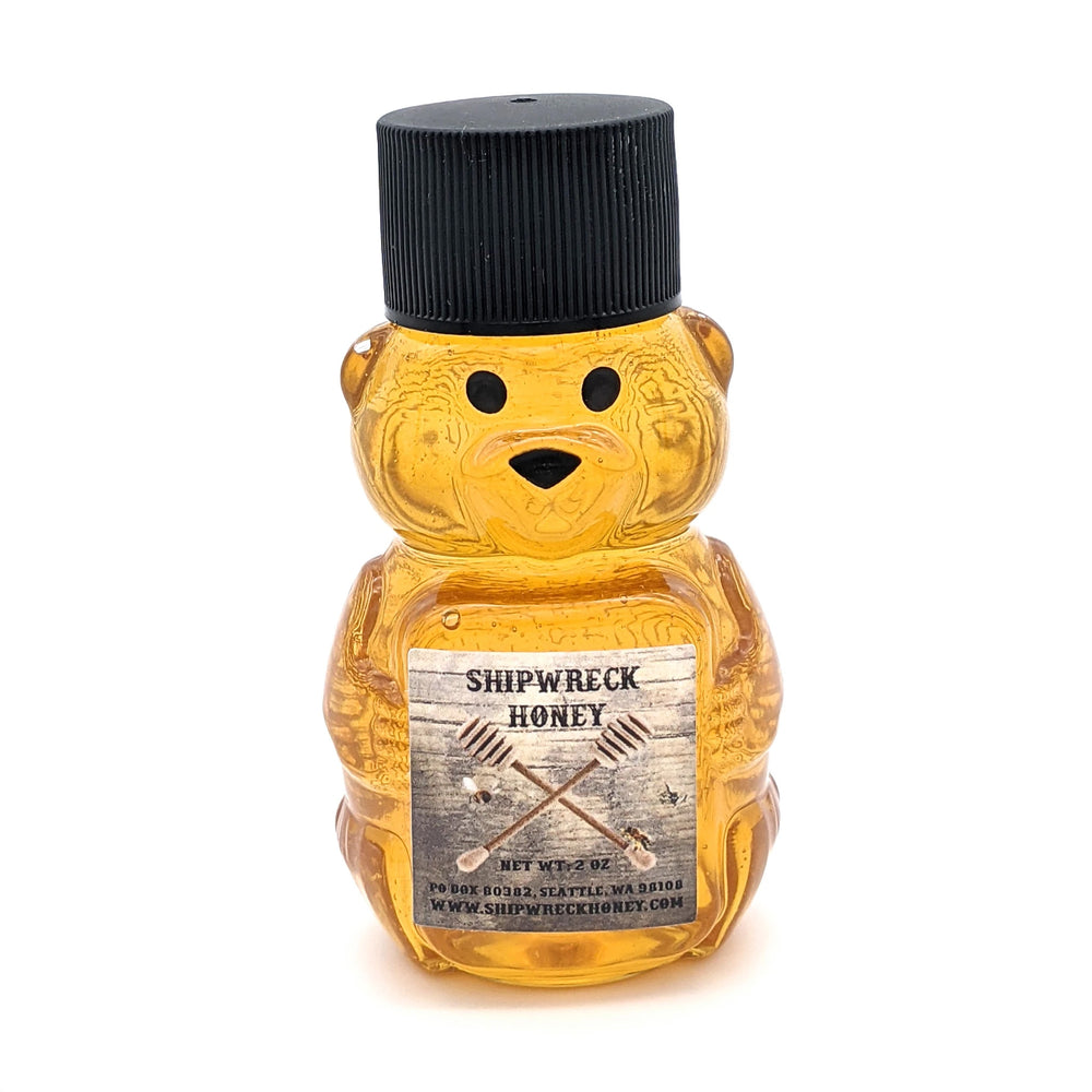 Raw Honey - 2 oz Mini Honey Bear | Shipwreck Honey Seattle WA